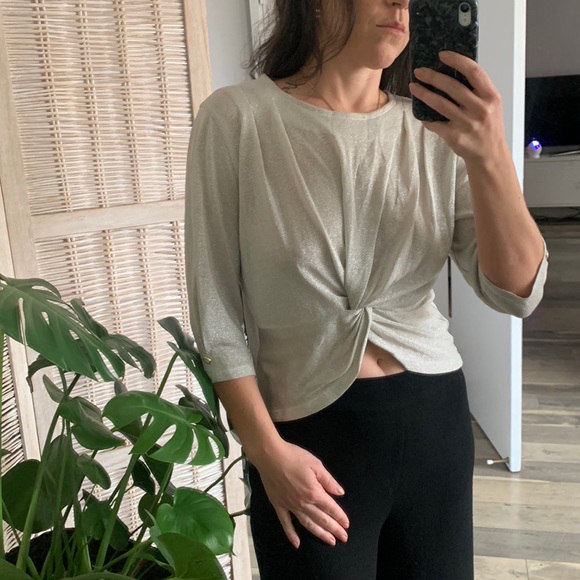 Vintage | Tops | Vintage Twist Front Shimmer Blouse | Poshmark